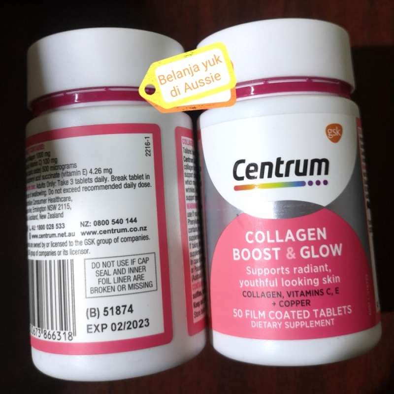 Jual Centrum Collagen Boost & Glow - 50 Film Coated Tablets Di Seller ...