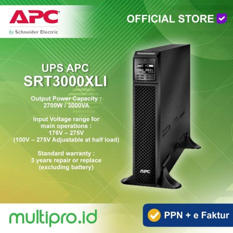 Jual APC UPS SRT3000XLI / SRT3KXLI Online di Seller MULTIPRO.ID Official Store - Pejagalan, Kota ...