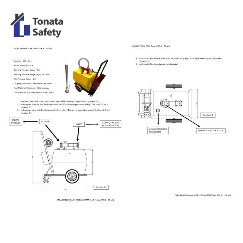 Promo Mobile Foam Tank 130 Liter / Mobile Foam Unit Trolley Diskon 28% ...