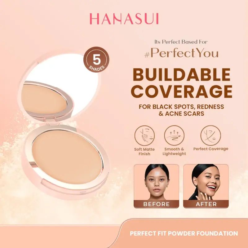 Promo Hanasui Perfect Fit Powder Foundation 12,5gr Diskon 15% Di Seller ...