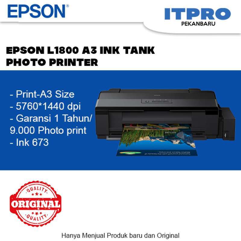 Promo Epson L1800 A3 Ink Tank Photo Printer Diskon 1% Di Seller Itpro Dinamika - It Pro - Kota ...