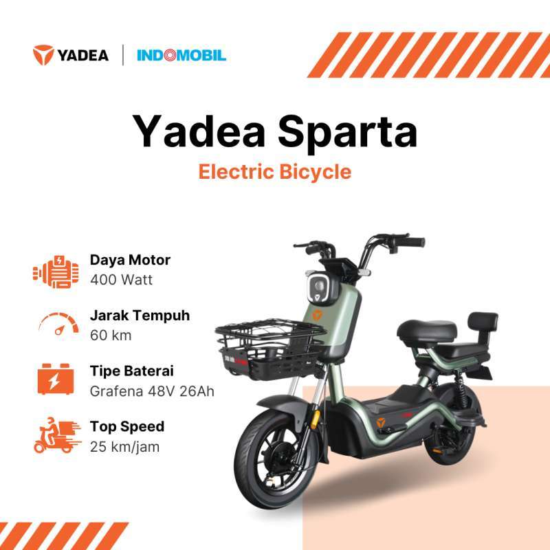 Jual Yadea Sparta Sepeda Listrik - Black Jakarta Di Seller Indomobil Yadea Official Store ...