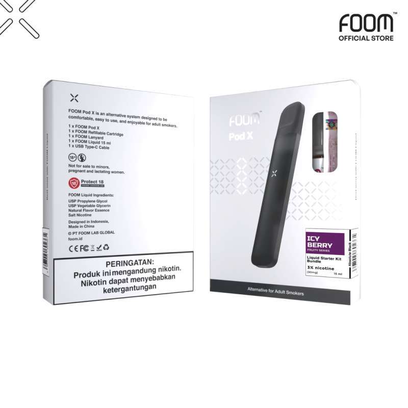 Jual Foom Pod X Bundling Liquid (absolute Black Icy Berry 15ml) Di ...