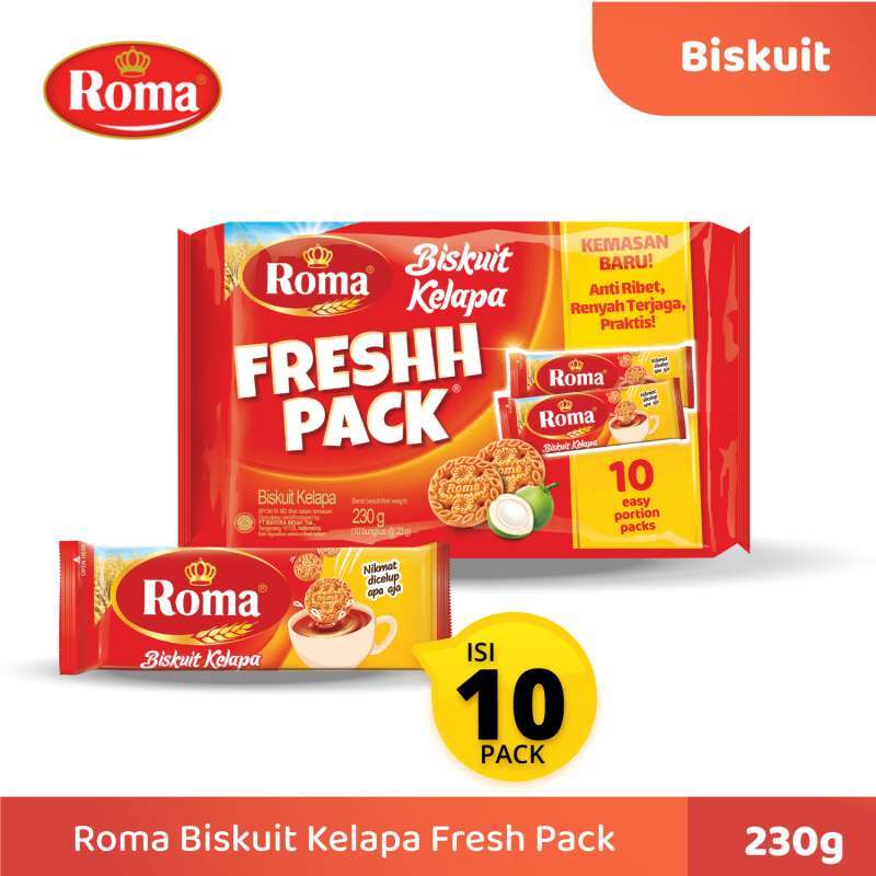 Promo Roma Biskuit Kelapa Freshh Pack @23 Gr Diskon 9% Di Seller Mayora ...