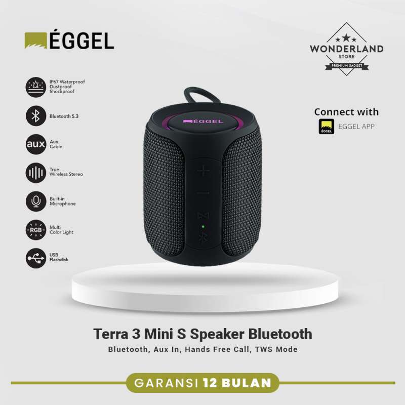 Promo Eggel Terra 3 Iii Mini S 360 Speaker Bluetooth Waterproof Ip67 ...