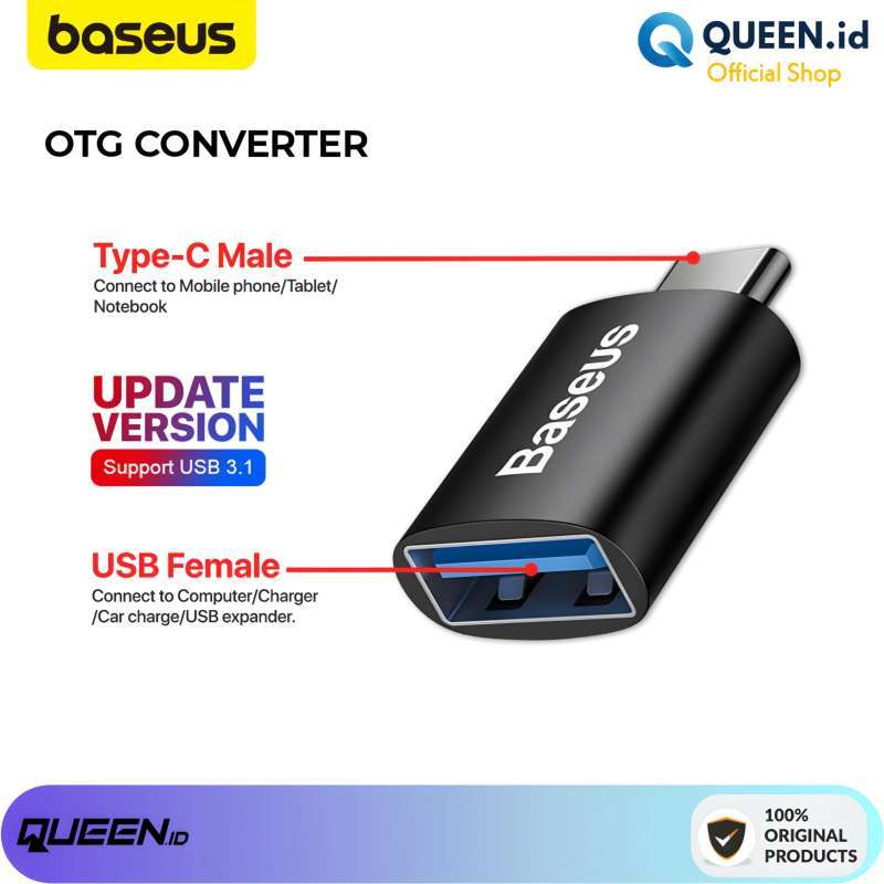 Jual Baseus Adaptor Mini Otg Type C Usb 3.1 Converter C To Usb Adapter ...