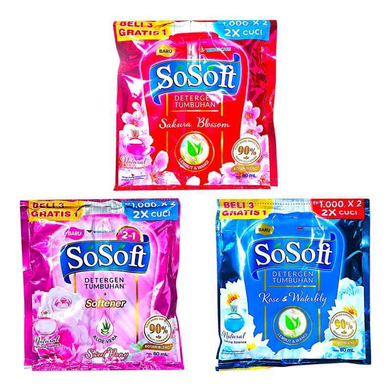 Jual Bye Tangan Kasar Hello Tangan Halus: Sosoft 80 Ml Detergen ...