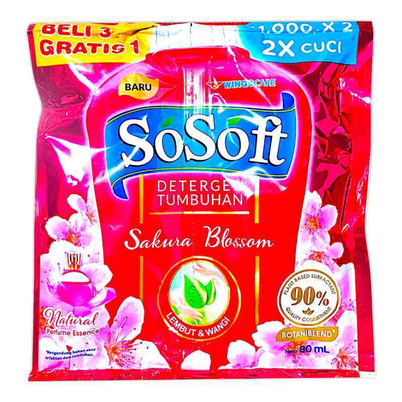 Jual Bye Tangan Kasar Hello Tangan Halus: Sosoft 80 Ml Detergen ...