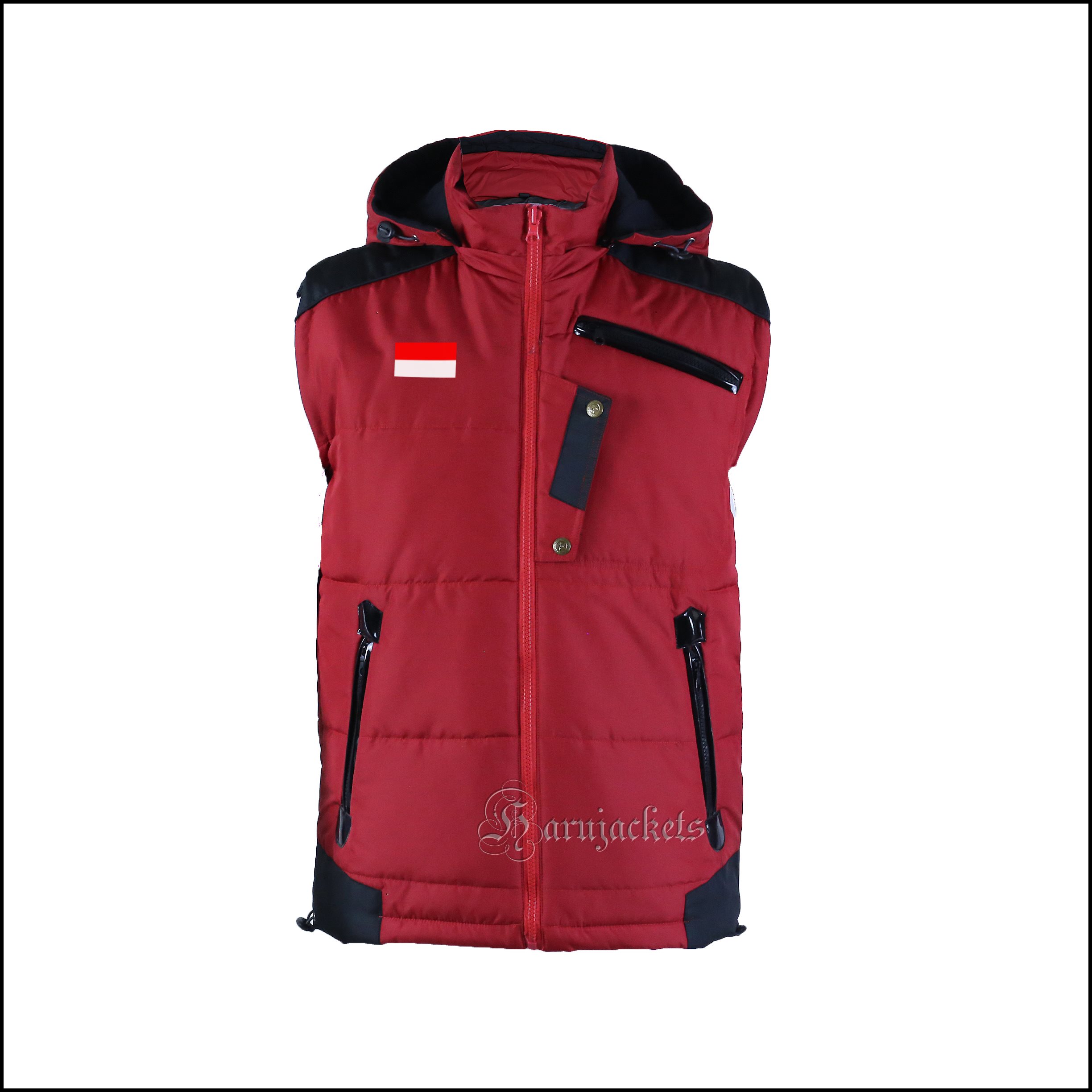 Jual Rompi Jaket Pria Logo Bendera Indonesia Wf Windbreaker - M Merah ...