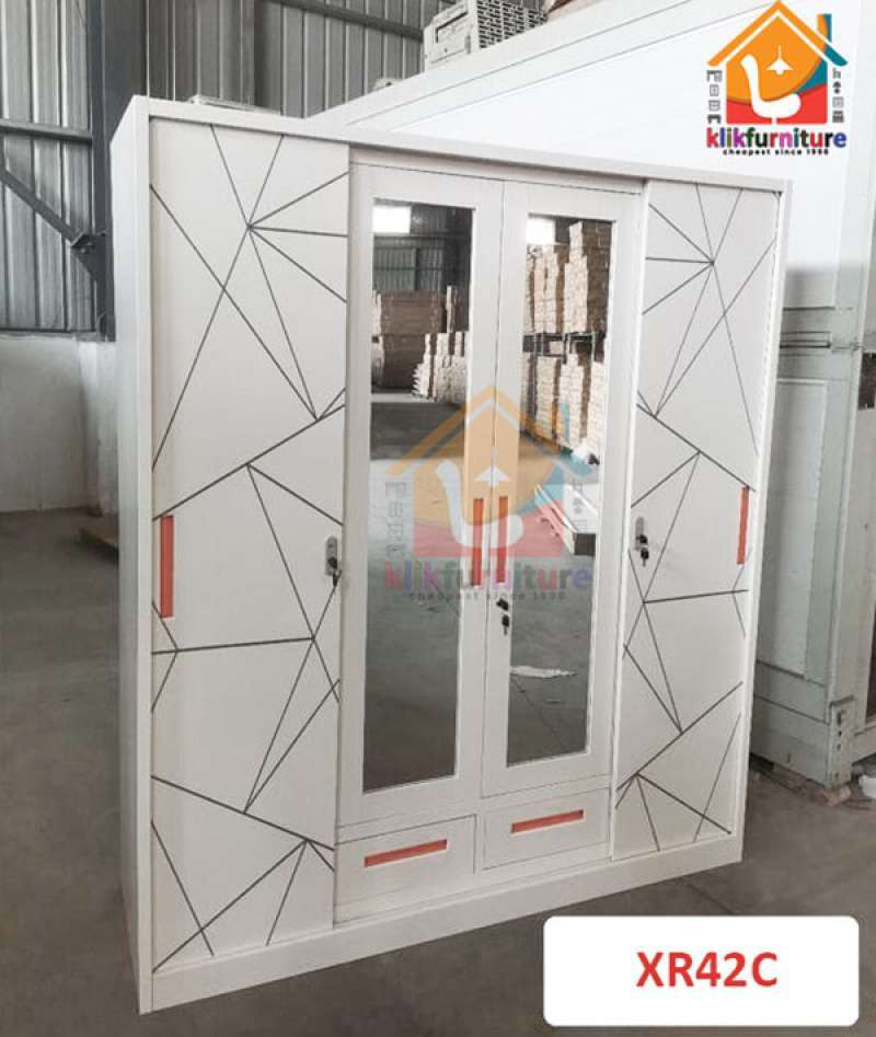 Promo Lemari Pakaian Besi 4 Pintu Sliding Cermin VECTOR 4P + 2 Laci ... Promo Lemari Pakaian Besi 4 Pintu Sliding Cermin VECTOR 4P + 2 Laci ...