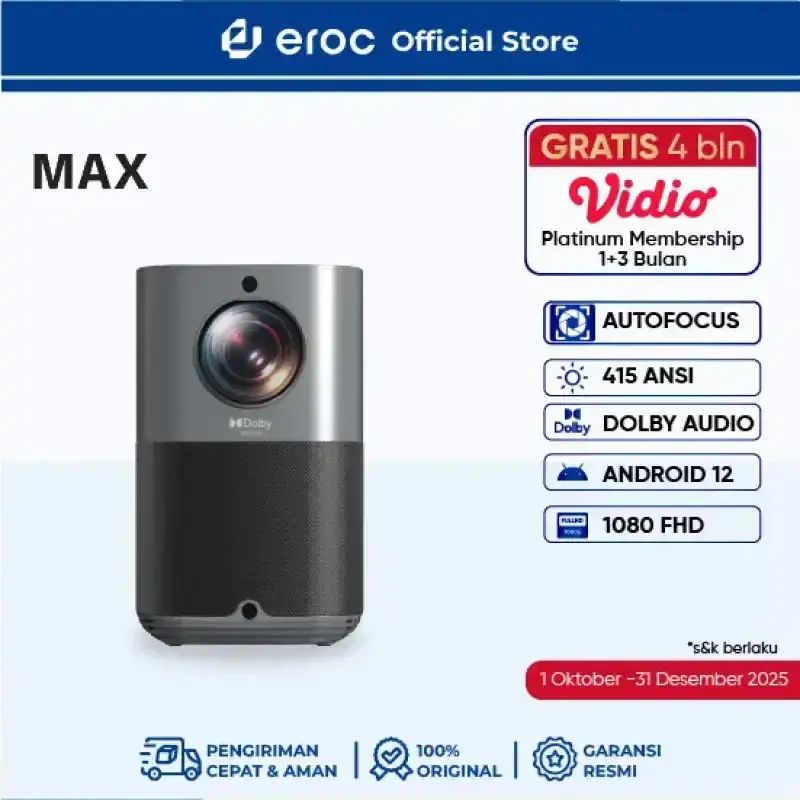 Promo Eroc Smart Proyektor Lcd 415 Ansi Full Hd Android 12 Dolby Audio ...