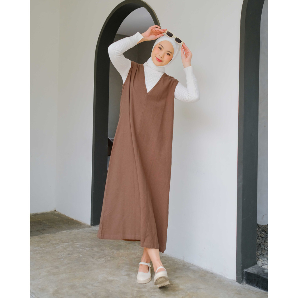 Jual Mayoutfit Bellava Overalldress | Linen Dress Overall Wanita di ...