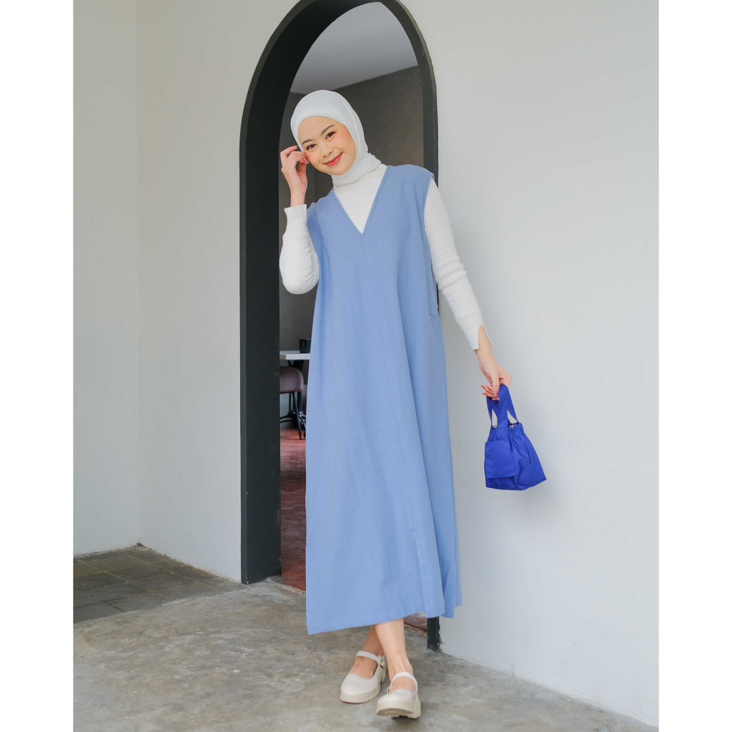 Jual Mayoutfit Bellava Overalldress | Linen Dress Overall Wanita di ...