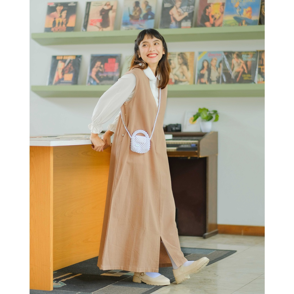 Jual Mayoutfit Bellava Overalldress | Linen Dress Overall Wanita di ...