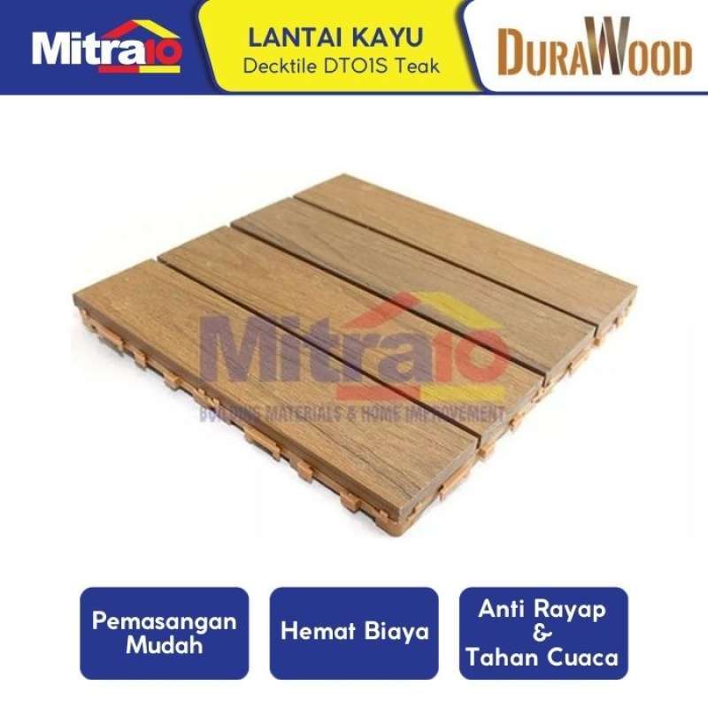 Jual Durawood Lantai Kayu Decktile Dt01s Teak 30x30x2 Cm Coklat Di Seller Mitra10 Official Store ...