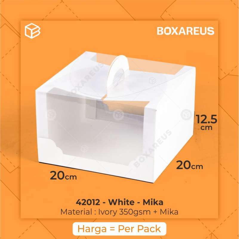 Jual Box Mika Kotak Kue Cake Packaging Transparan Dus Handle | 42012 ...