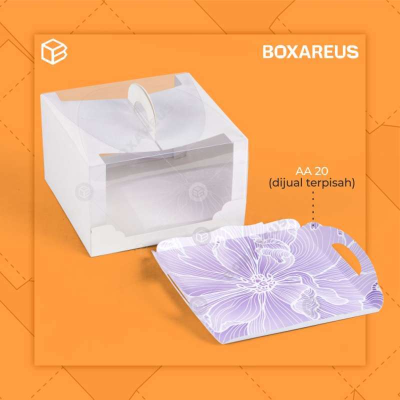 Jual Box Mika Kotak Kue Cake Packaging Transparan Dus Handle | 42012 ...