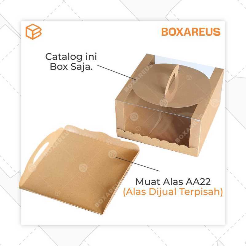Jual Box Mika Kotak Kue Cake Packaging Transparan Dus Handle Bening ...