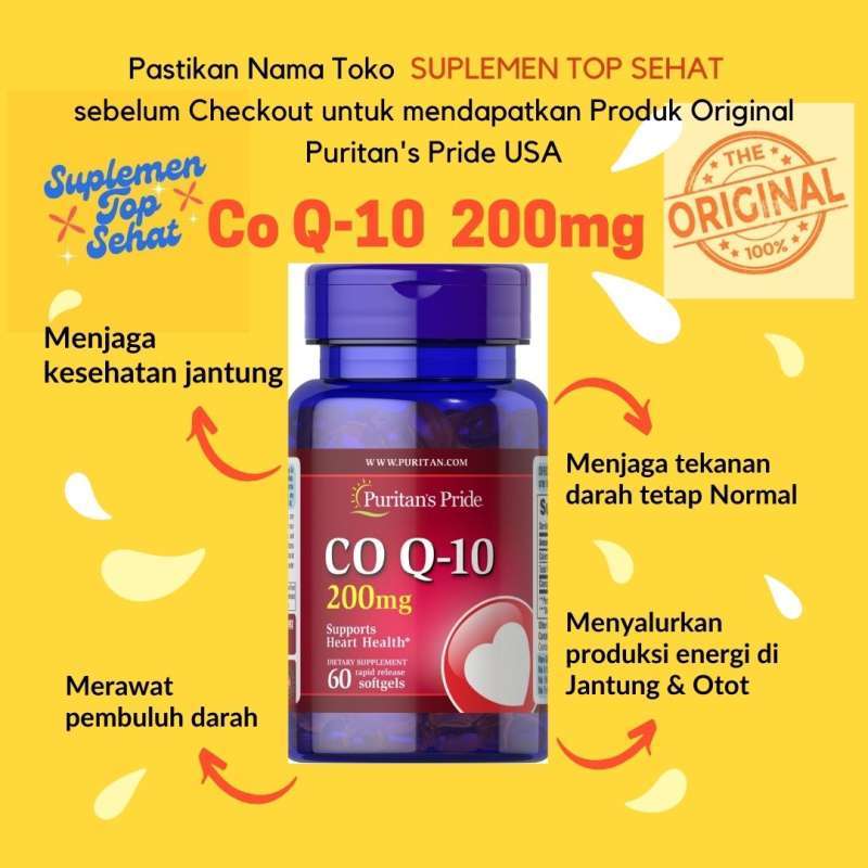 Jual Original Puritan Q-sorb Co Q-10 200 Mg Isi 60 Rapid Release ...