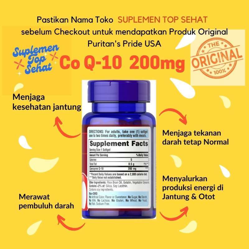 Jual Original Puritan Q-sorb Co Q-10 200 Mg Isi 60 Rapid Release ...
