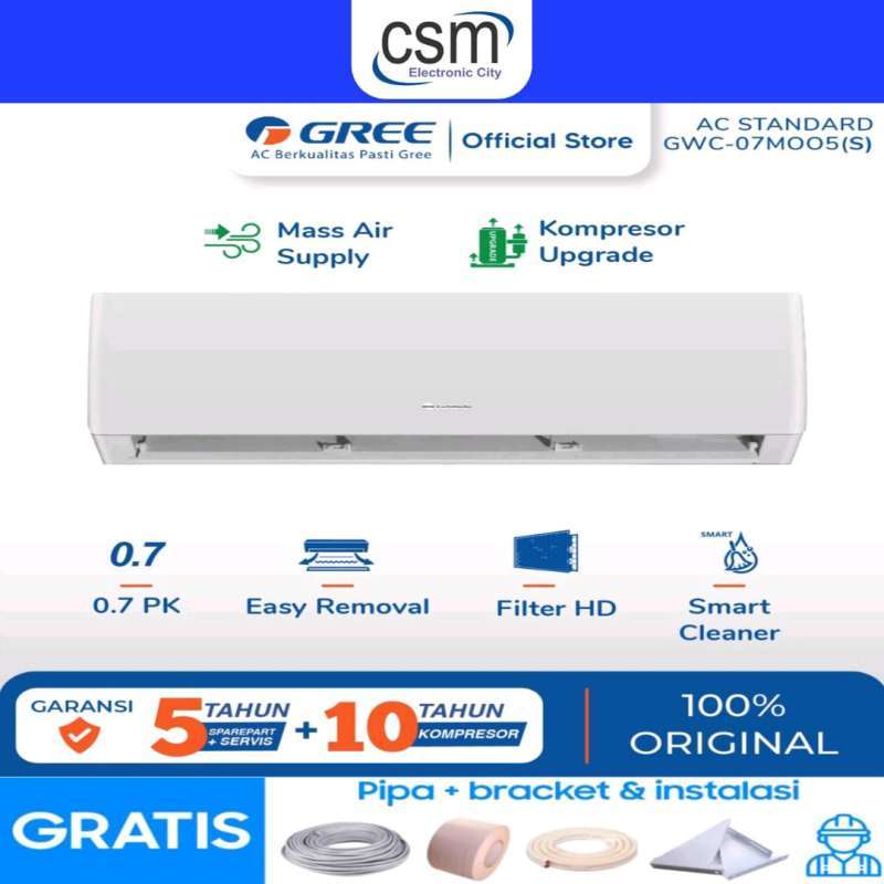 Jual AC GREE 3 4 PK GWC 07M005S R32 STANDARD LOW WATT FREE INSTALASI jual-ac-gree-3-4-pk-gwc-07m005s-r32-standard-low-watt-free-instalasi