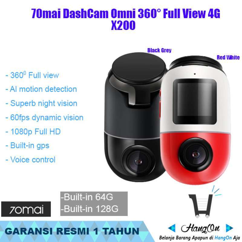 Promo 70mai Dash Cam Omni X200 360° 4g Gps Full Hd 1080p Dashcam Mobil ...