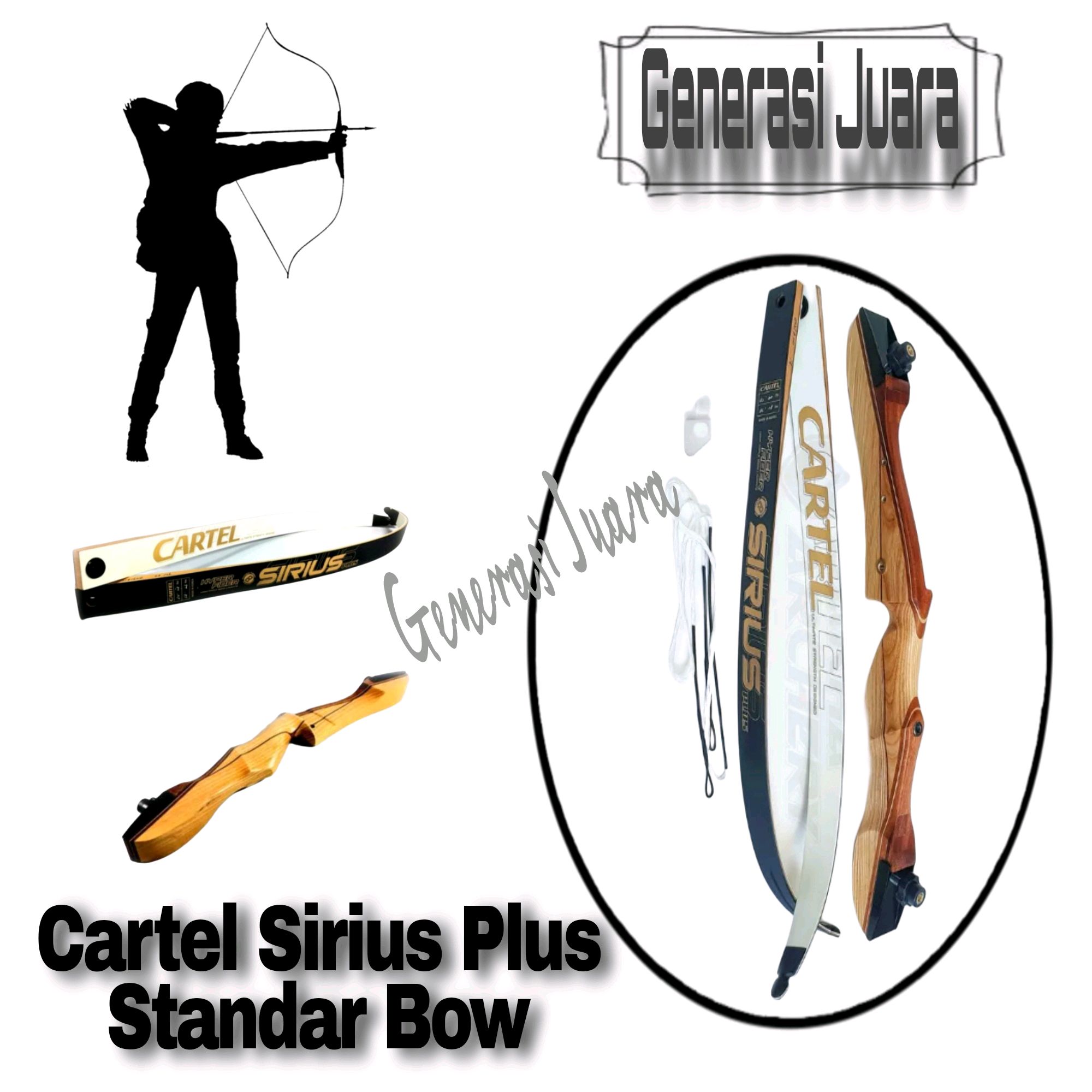 Jual CARTEL SIRIUS PLUS Wooden Recurve Bow - Busur Panah Standart di ...