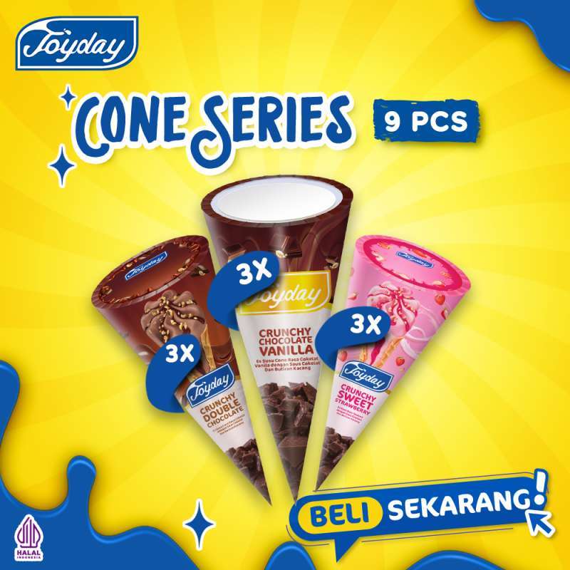 Jual Joyday Ice Cream Package Cone Series - Isi 9 Pcs Eskrim Cone Di ...