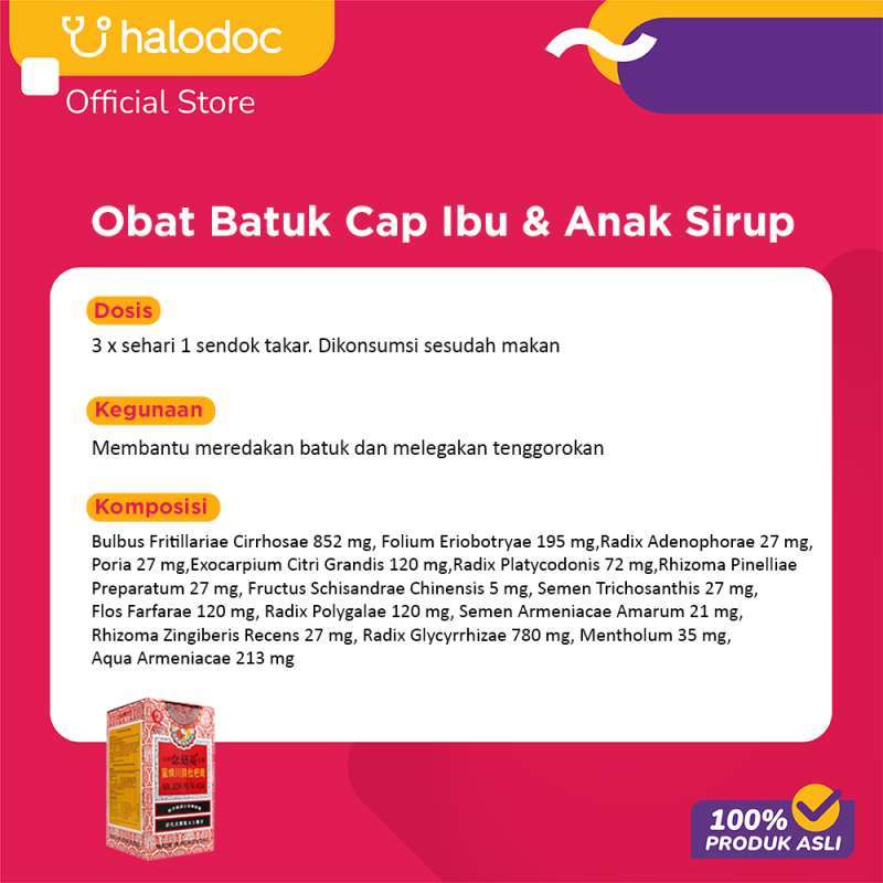 Jual Obat Batuk Cap Ibu & Anak Sirup 75 Ml Di Seller Halodoc Official ...