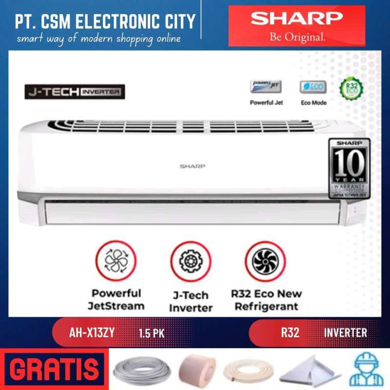 Jual Ac Sharp Thailand 1.5 Pk Ah-x13zy [1.5 Pk] J-tech Inverter Turbo Cooling R32 [garansi Resmi ...