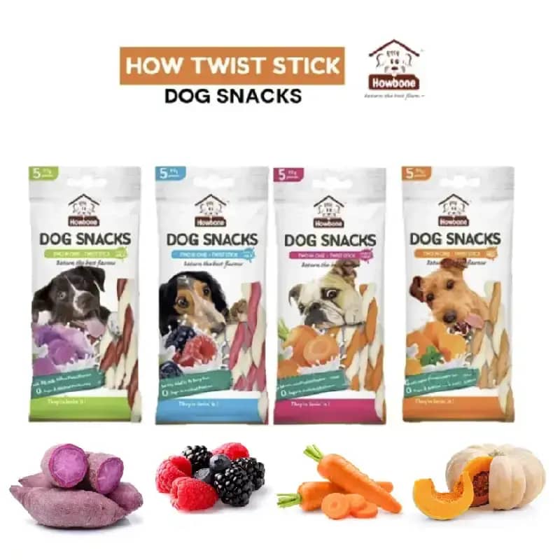 Jual Howbone Dog Snack Goats Milk + Carrot Twist Stick 80gr Cemilan ...