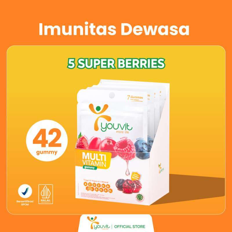 Jual Youvit Multivitamin Dewasa 6 Sachet Vitamin C, D, Zink & Superberries Di Seller Youvit ...