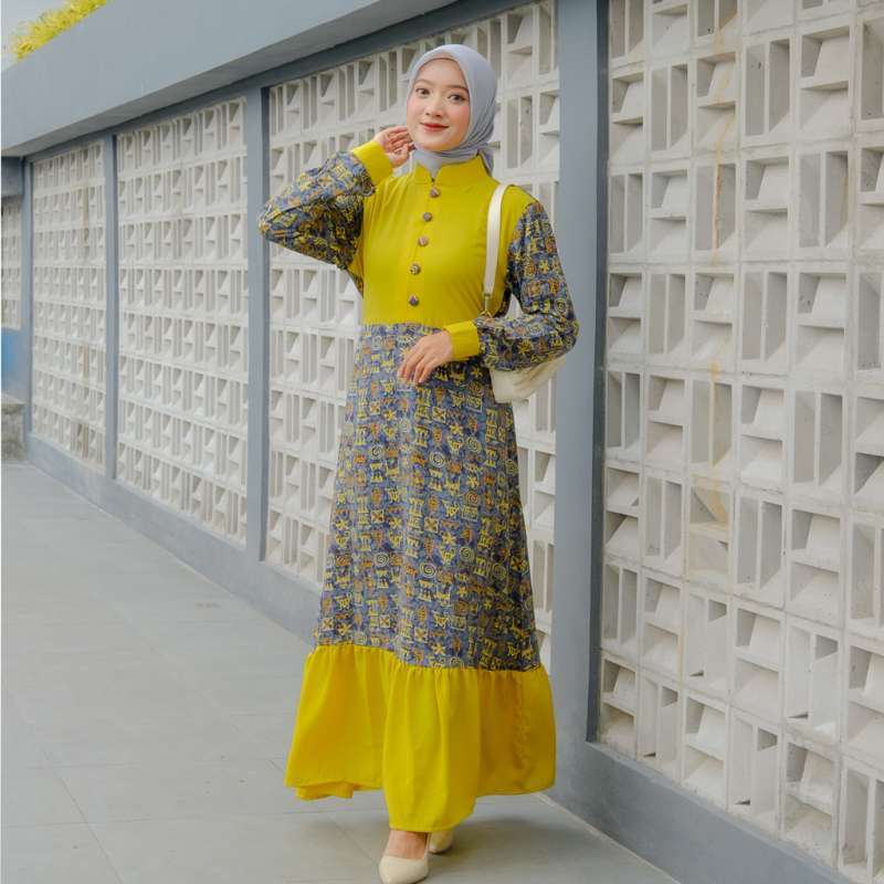 Jual Gamis Kombinasi Batik Dan Polos Kekinian Terbaru - Harga Promo ...