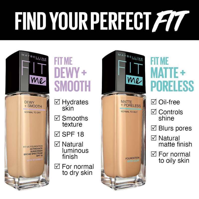 Jual Maybelline Fit Me Matte + Poreless Liquid Matte Foundation ...