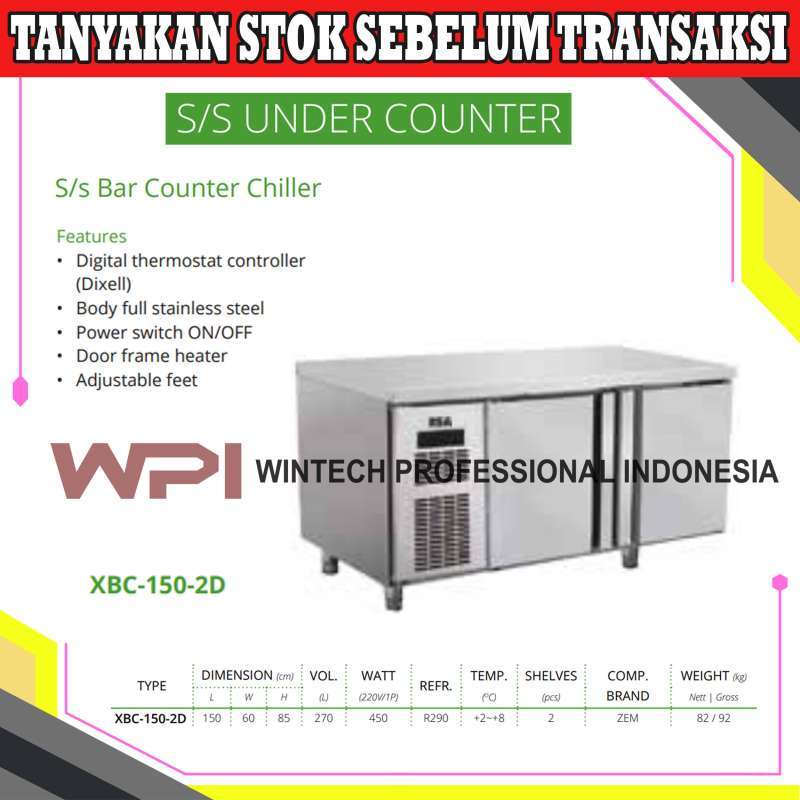Jual Rsa Xbc-150-2d Ss Bar Counter Chiller / Kulkas Bar / Undercounter ...