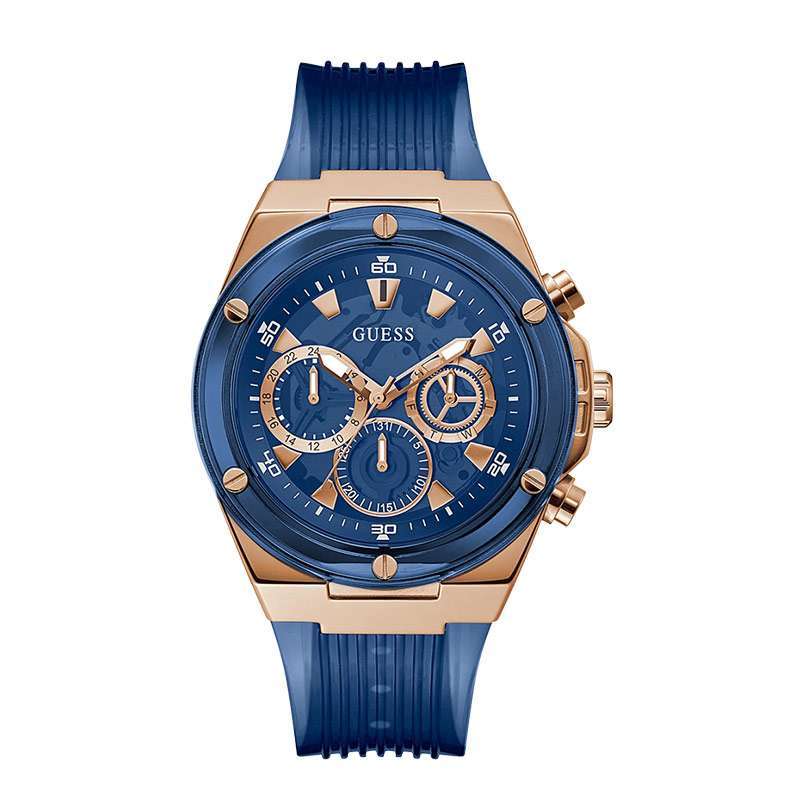 Promo Jam Tangan Pria Guess Poseidon Gw0425g3 Blue Dial Blue Resin ...