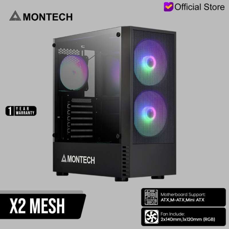 Jual Montech X2 Mesh Mid Tower Atx Case - White Di Seller Gamer's ...