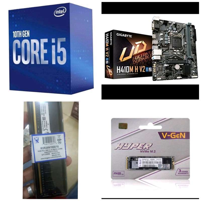 Jual Rakitan PC Processor Intel Core i5 10400 Box LGA 1200 Gen 10 RAM 16gb SSD 512gb NVME di ...
