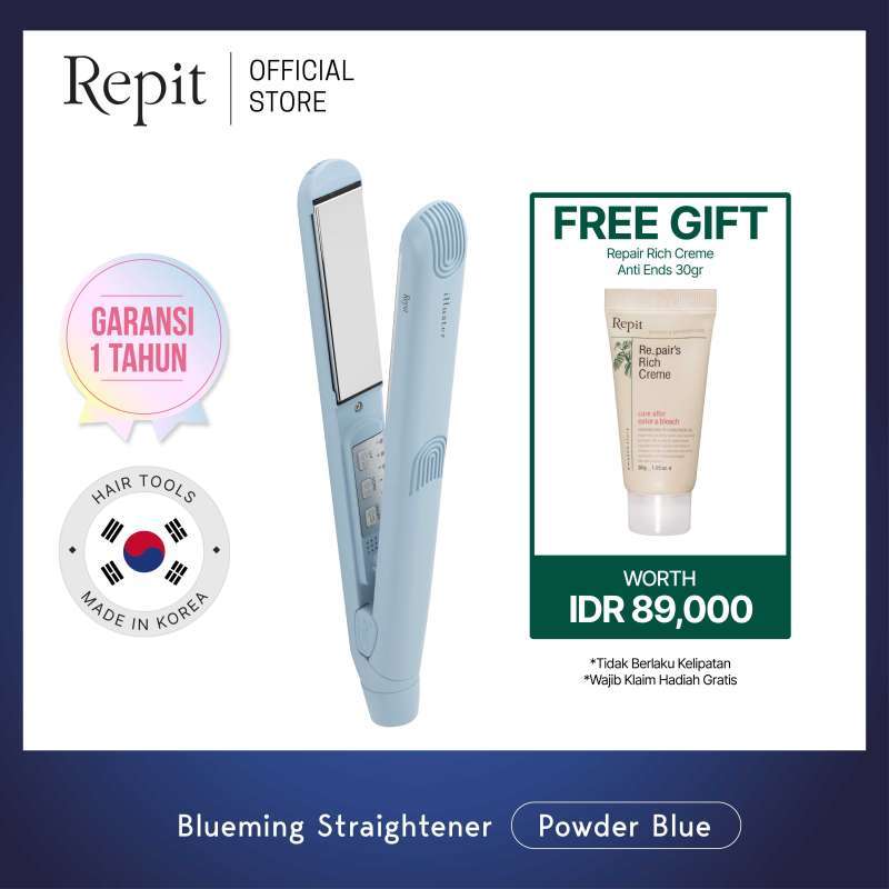 Promo Repit Blueming Straightener In Powder Blue / Catokan Pelurus ...