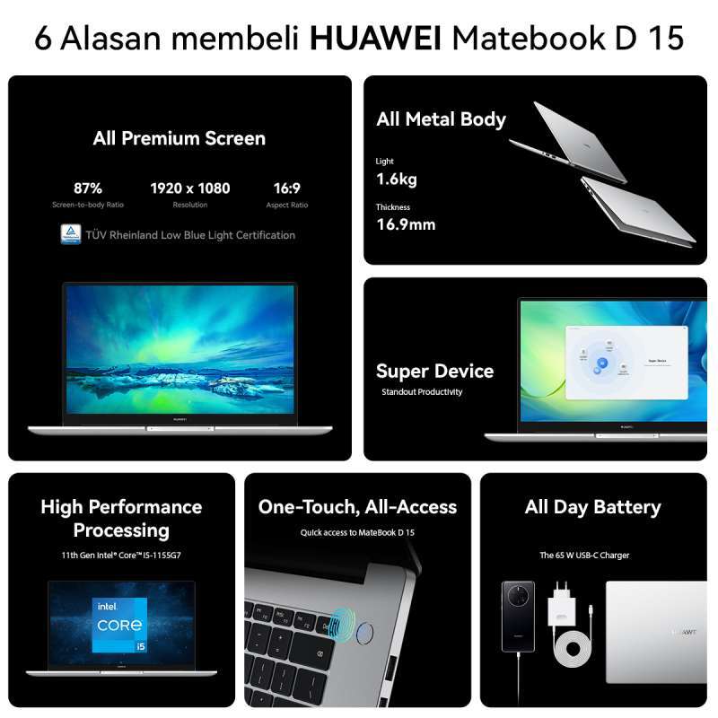 Jual Huawei Matebook D 15 I5-1155g7 | 8gb+512gb Ssd | Win11 Laptop ...