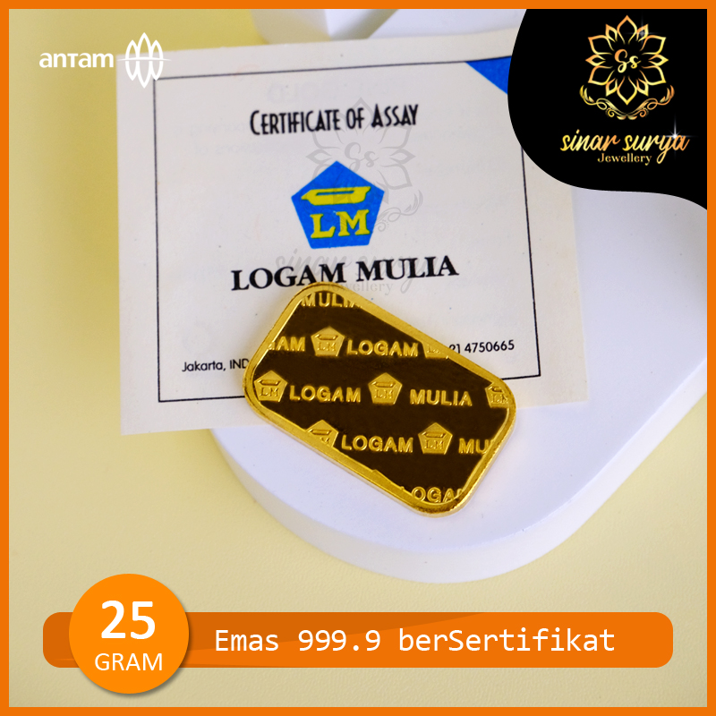 Promo Emas Antam 25 Gram, 25 Gr, 25G/Gr Bersertifikat Tahun Random ...