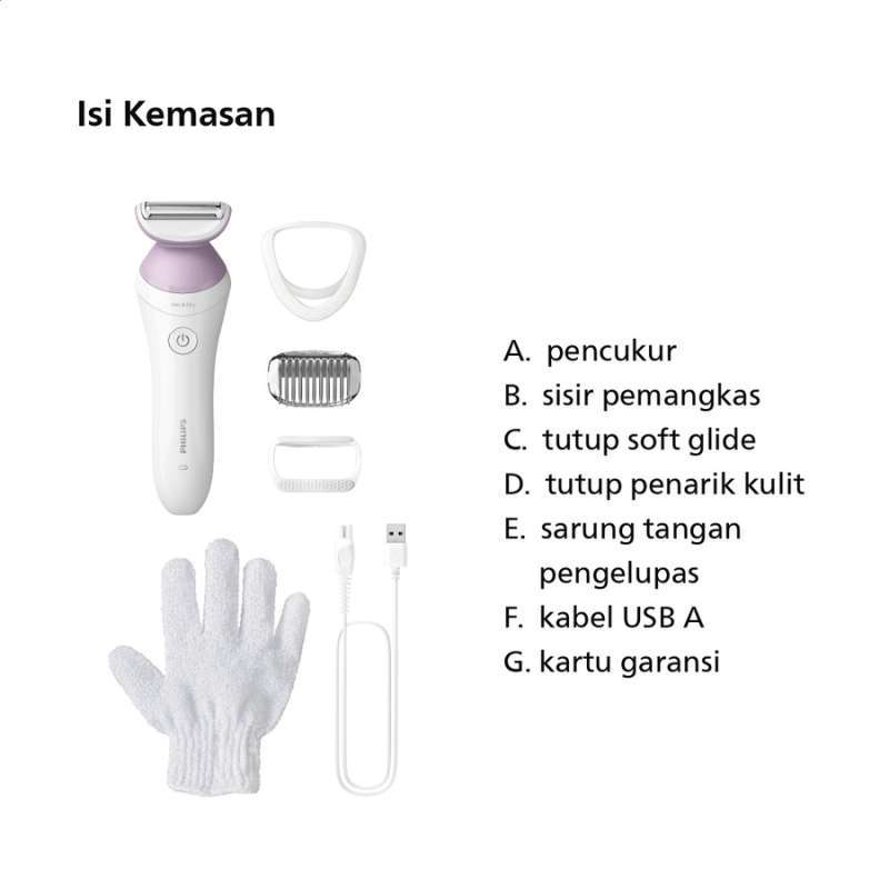 Promo Philips Ladyshaver Series 6000 BRL136/00 Pencukur Bulu Wanita ...
