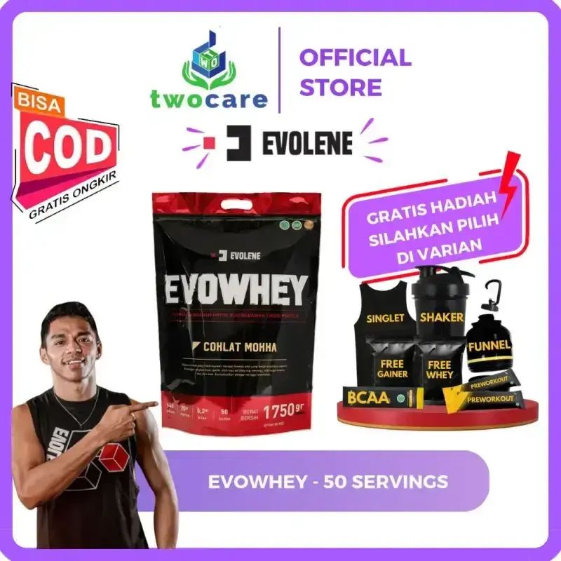 Jual Evolene Whey Protein 50 Sachets 1,9 Kg/ Evo Whey Bpom Dan Halal ...