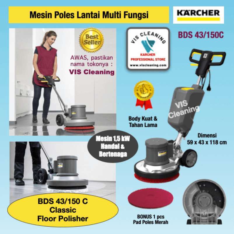 Jual Polisher 17 Inch 150 Rpm Karcher Bds 43/150 C (mesin Poles Lantai ...