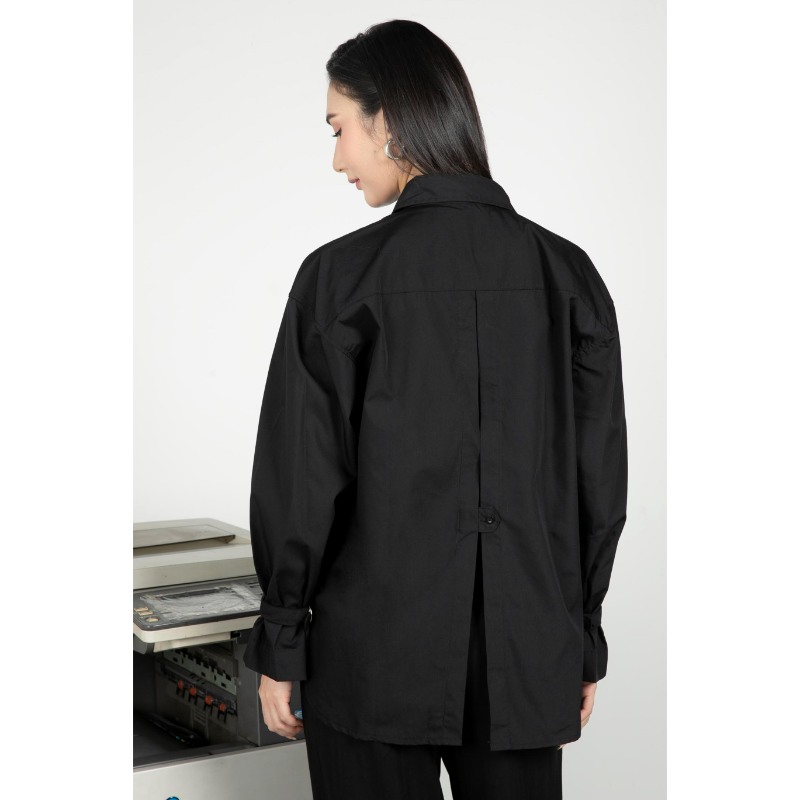 Promo 9 To 12 Signature Back Slit Shirt Kemeja Lengan Panjang Wanita ...