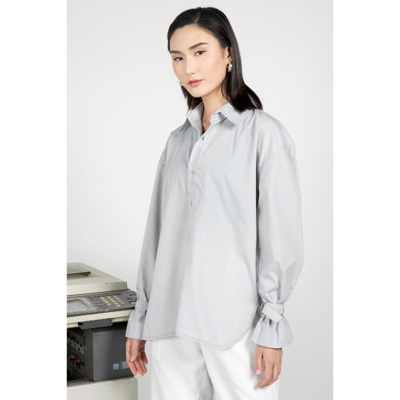 Promo 9 To 12 Signature Back Slit Shirt Kemeja Lengan Panjang Wanita ...