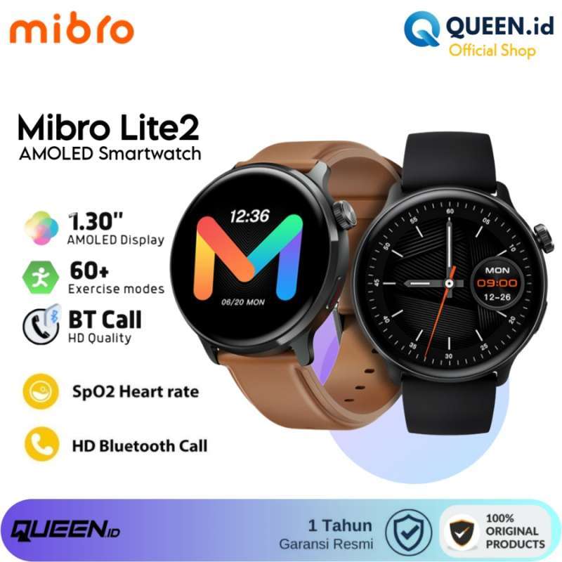 Jual Mibro Lite2 Smartwatch Amoled Display Spo2 Bluetooth Call Aod 2atm ...