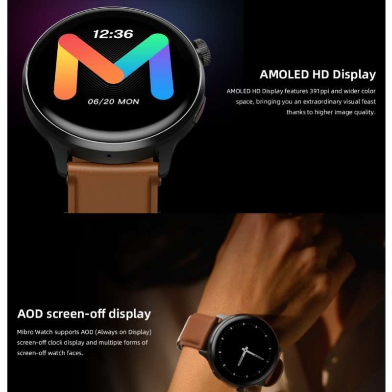 Jual Mibro Lite2 Smartwatch Amoled Display Spo2 Bluetooth Call Aod 2atm ...