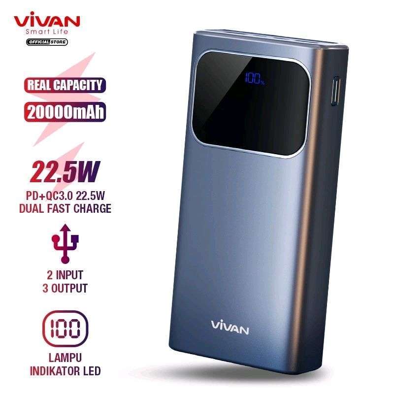 Jual Vivan Vpb-c20 22.5w Powerbank 20.000mah Pd+qc3.0 Vooc Fast ...