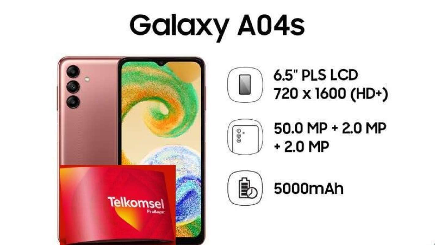 Jual Samsung Galaxy A04s Smartphone [4/64gb] + Starter Pack Telkomsel ...